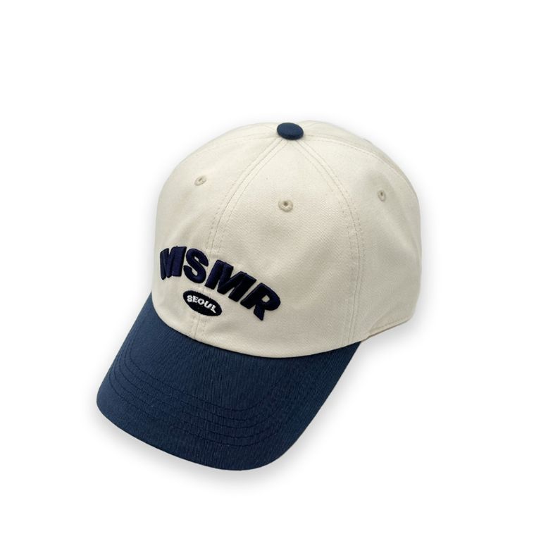 MSMR Twotone Logo Cap Ivory Navy 刺繡雙色棒球帽 米白藍｜新光三越 skm online｜skm online ...