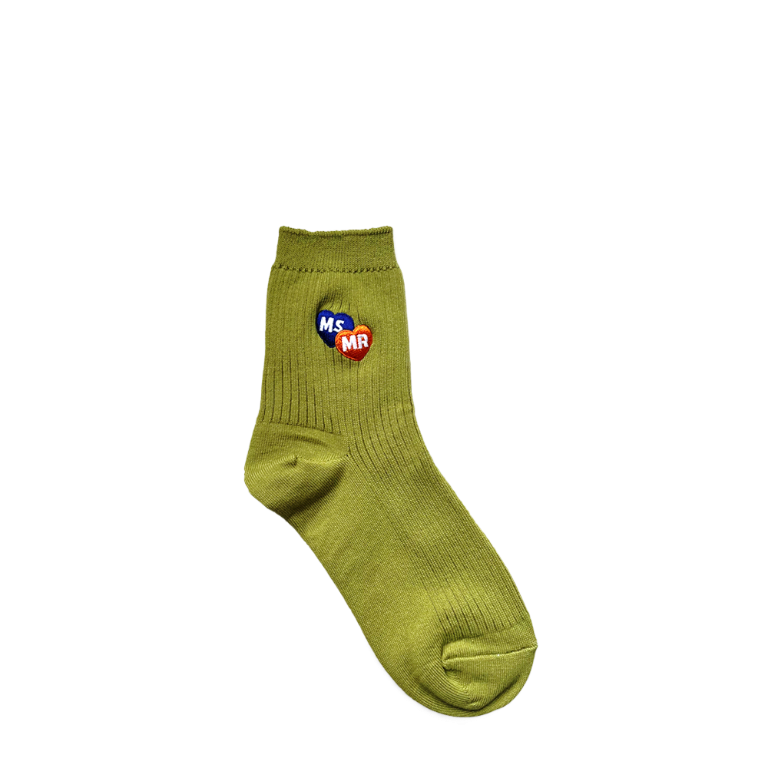 MSMR Double Heart Socks 雙心短筒襪 橄欖綠｜新光三越 skm online｜skm online 新光三越線上官方購物平台