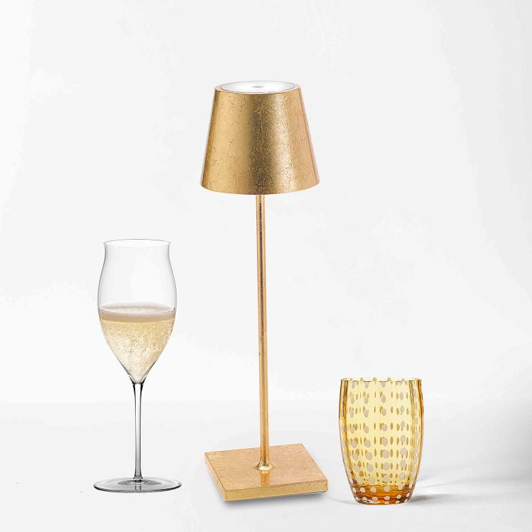 Zafferano Poldina - 充電式檯燈 (金箔)｜台北信義新天地A4｜skm online 新光三越線上官方購物平台