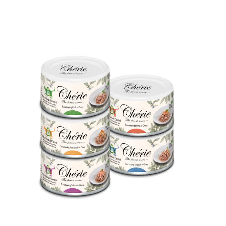 Cherie 法麗 - 微湯汁室內貓排毛配方｜5種口味箱購優惠｜80g*24｜新光三越 skm online｜skm online 新光三越線上官方購物平台