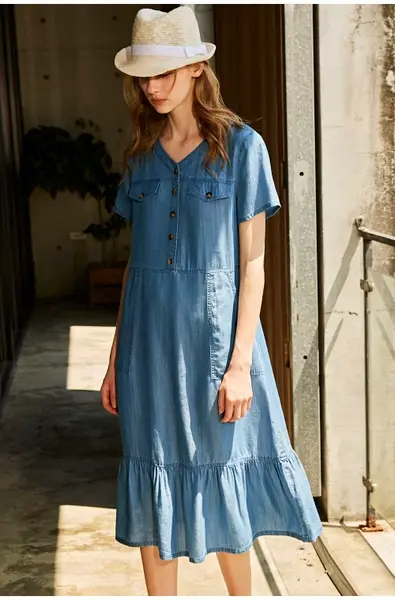 Diffa-短袖牛仔連身洋裝｜嘉義垂楊店｜skm online 新光三越線上官方購物平台