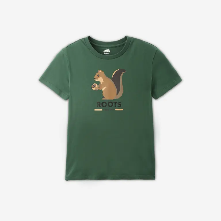 Roots 女裝- OUTDOORS ANIMAL短袖T恤(深綠色)｜新光三越 skm online｜skm online 新光三越線上官方購物平台